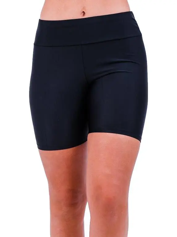 CALYPSA Mid-thigh Swim Shorts - Black