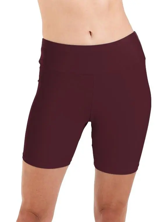CALYPSA Mid-thigh Swim Shorts - Wine