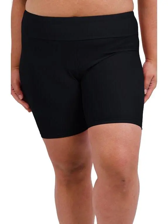 CALYPSA Mid-thigh Swim Shorts - Black