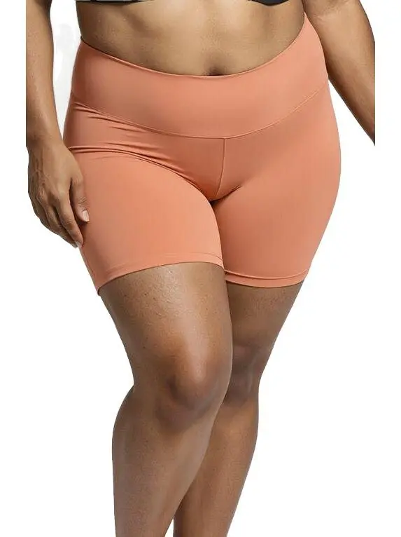CALYPSA Mid-thigh Swim Shorts - Rust