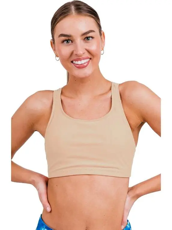 CALYPSA Racerback Swim Bra With Removable Cups - Honey
