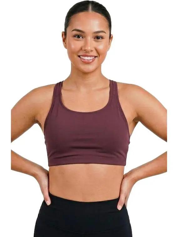 CALYPSA Racerback Swim Bra With Removable Cups - Purple Haze