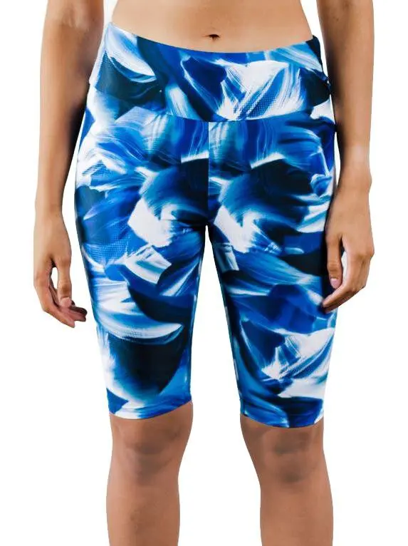 CALYPSA Long Bike Swim Shorts - Navy Wave
