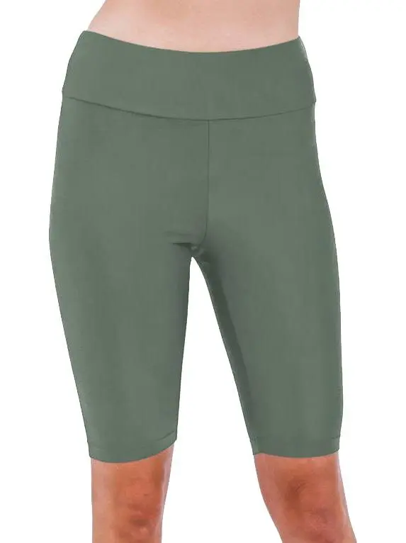 CALYPSA Long Bike Swim Shorts - Sage Green