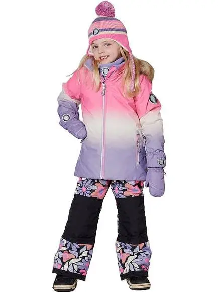 DEUX PAR DEUX Two-piece Play Snowsuit Retro Flower - Black