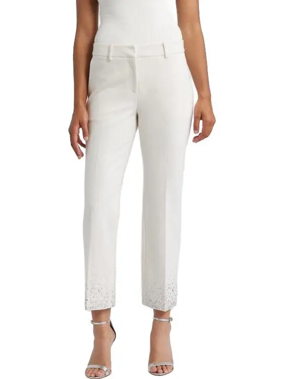 Anne Klein Crop Flare Trousers - White Dove