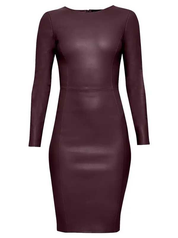 AS By DF Mrs. Smith Stretch Leather Knee-length Dress - Port Wine