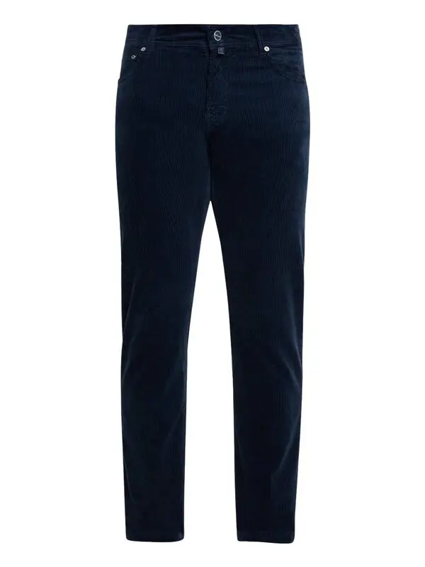 Kiton Corduroy Straight-fit Five-pocket Trousers - Navy