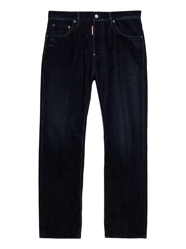 Dsquared2 Flocked Corduroy Straight Fit Pants - Navy