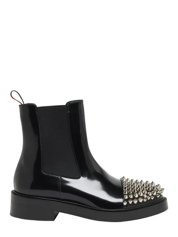 CHRISTIAN LOUBOUTIN Battersea Leather Chelsea Boots With Spikes - Black