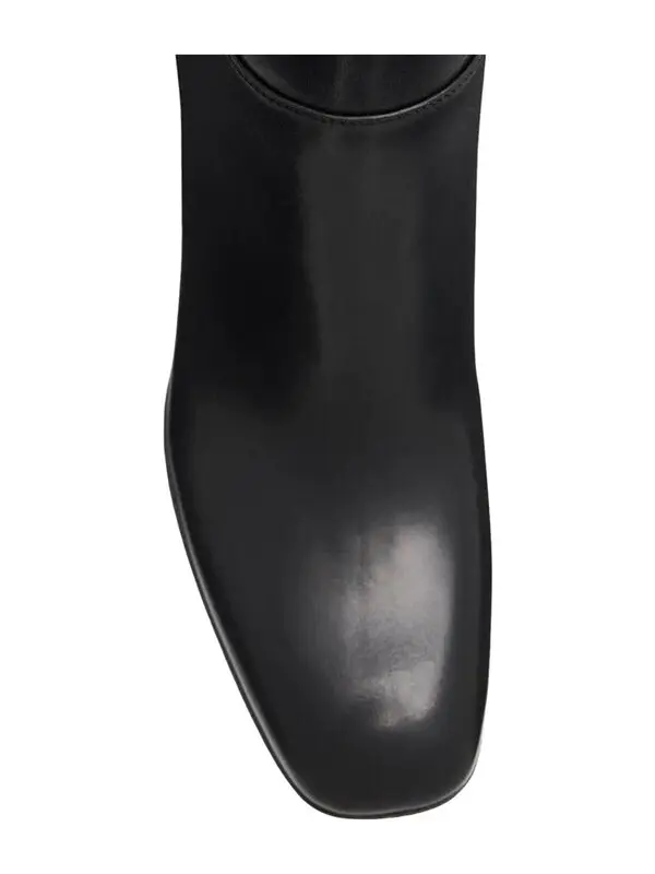 Saint Laurent Sulpice Smooth Leather Booties - Nero