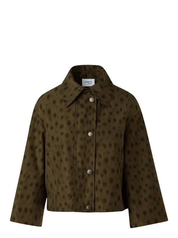 Akris Leopard Print Parka Jacket - Hazel-bark