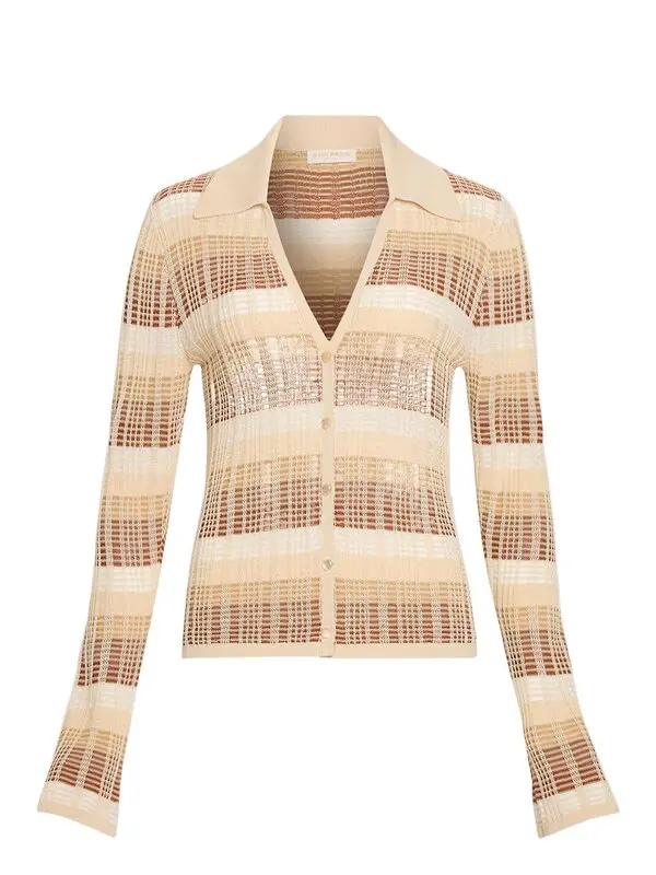 Ramy Brook Ivana Plaid Cardigan - Ivory