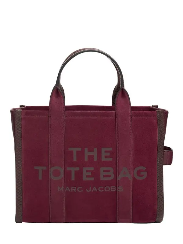Marc Jacobs The Medium Suede And Leather Tote Bag - Dark Plum