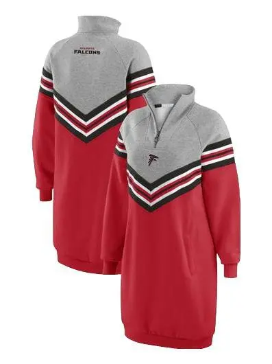 WEAR BY ERIN ANDREWS Atlanta Falcons Chevron Stripe Dress - Red