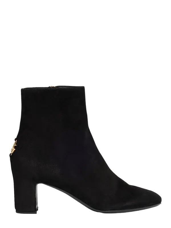 Dolce & Gabbana Suede Block-heel Ankle Booties - 80999 Black