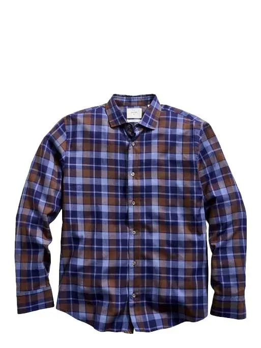 Billy Reid Hutcheson Standard Fit Plaid Cotton Twill Button-up Shirt - Carbon Blue Multi
