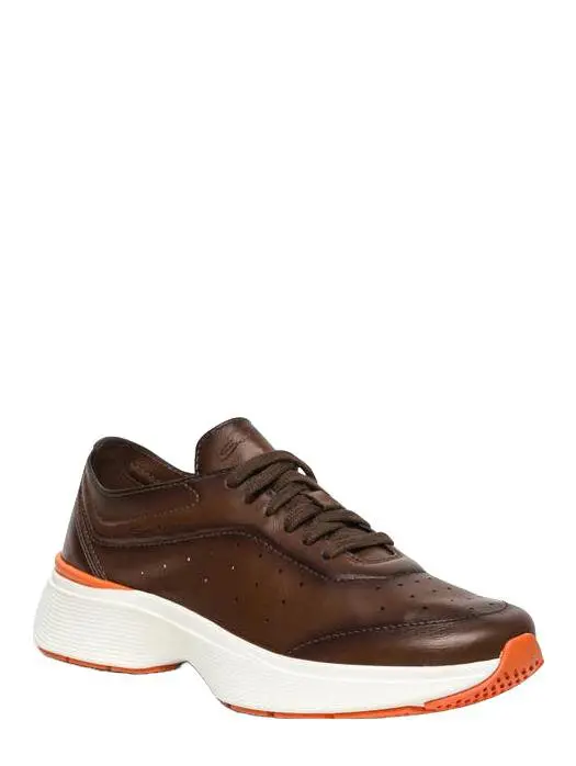 Santoni Bounce Leather Sneakers - Brown-s50