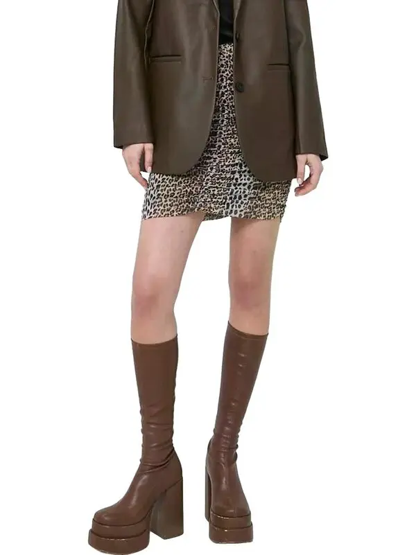 NOTES DU NORD Leopard-print Mini Skirt - Brown