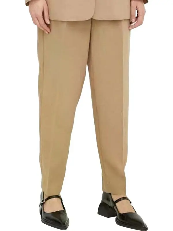 BRUUNS BAZAAR Pleated High-waisted Trousers - Neutrals