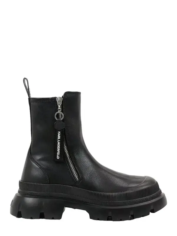 Karl Lagerfeld Zip-detail Chunky Sole Boots - Black