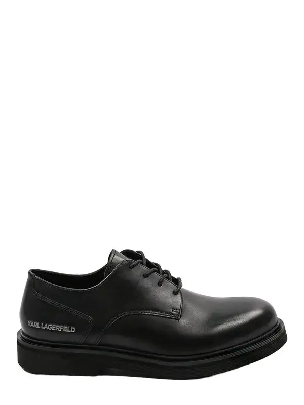 Karl Lagerfeld Lace-up Leather Derby Shoes - Black