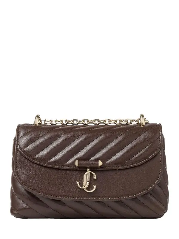 JIMMY CHOO Curve Small Crossbody Bag - Chocolate/shiny Gold