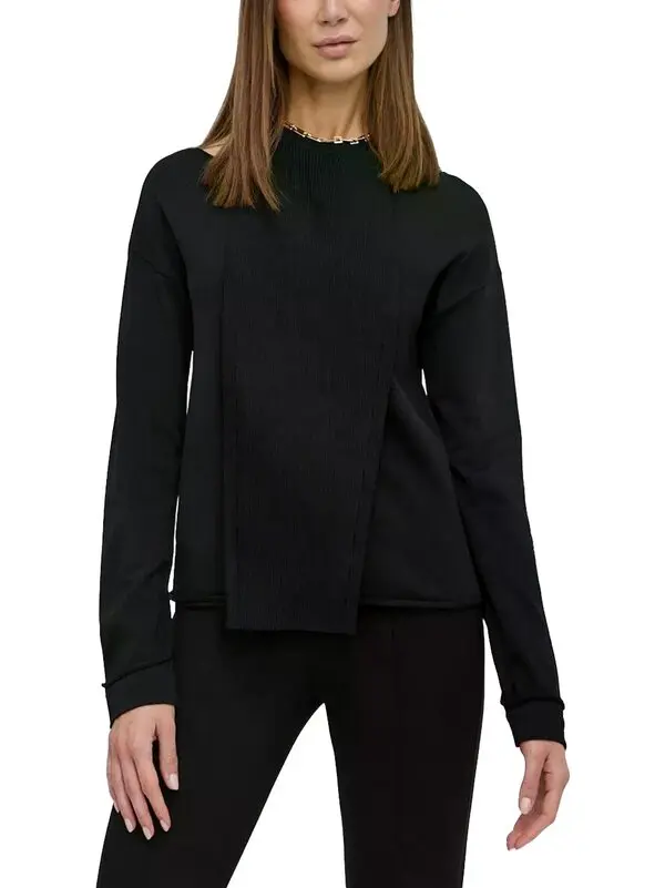 Liviana Conti Ribbed-panel Sweatshirt - Black