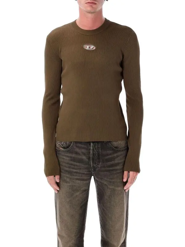 Diesel K-zackary Mock Neck Jumper - Military Green