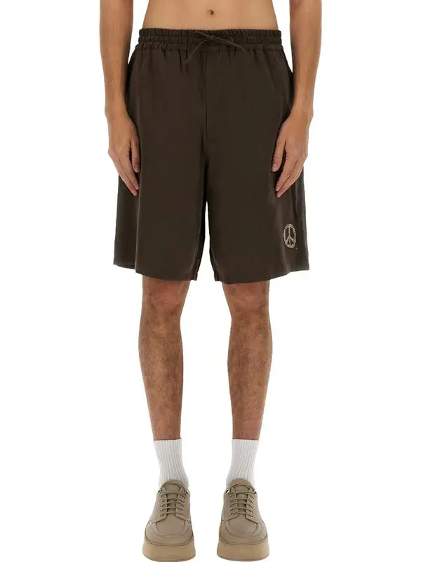 Emporio Armani Shorts With Drawstrings - Brown