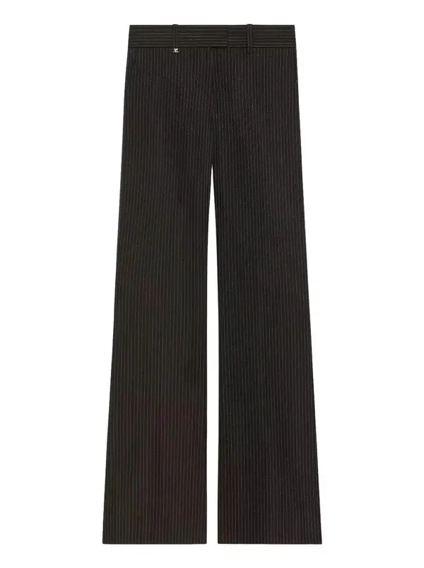 COURREGES Pinstriped Trousers - Black