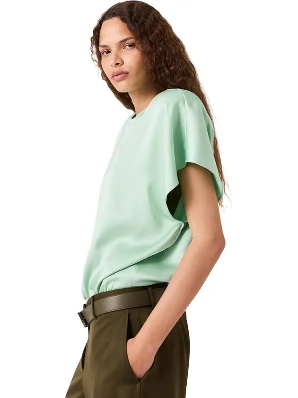 Stella McCartney Cap-sleeve Shoulder Pad Top - Light Mint