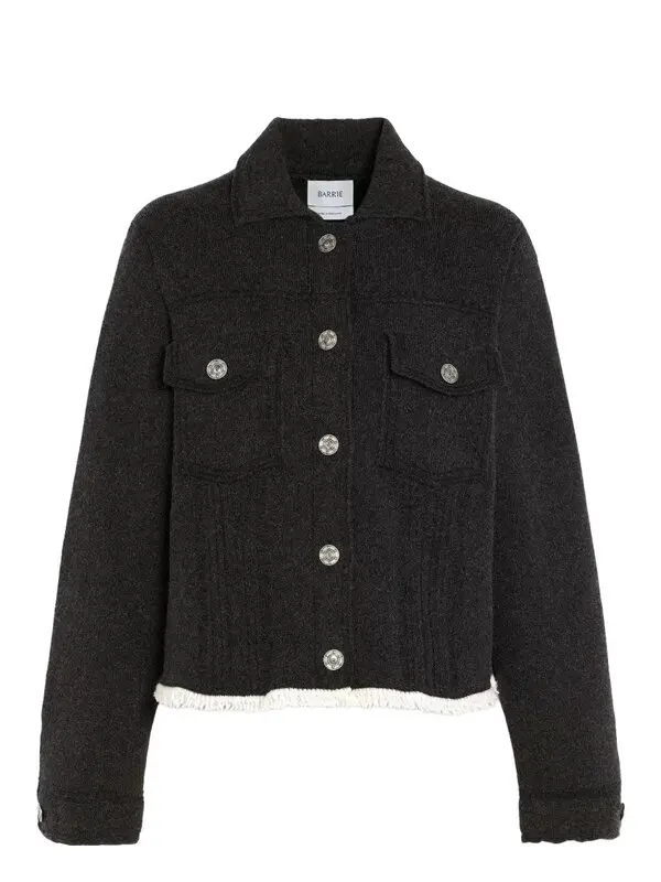 BARRIE Pleated-detail Button Jacket - Black