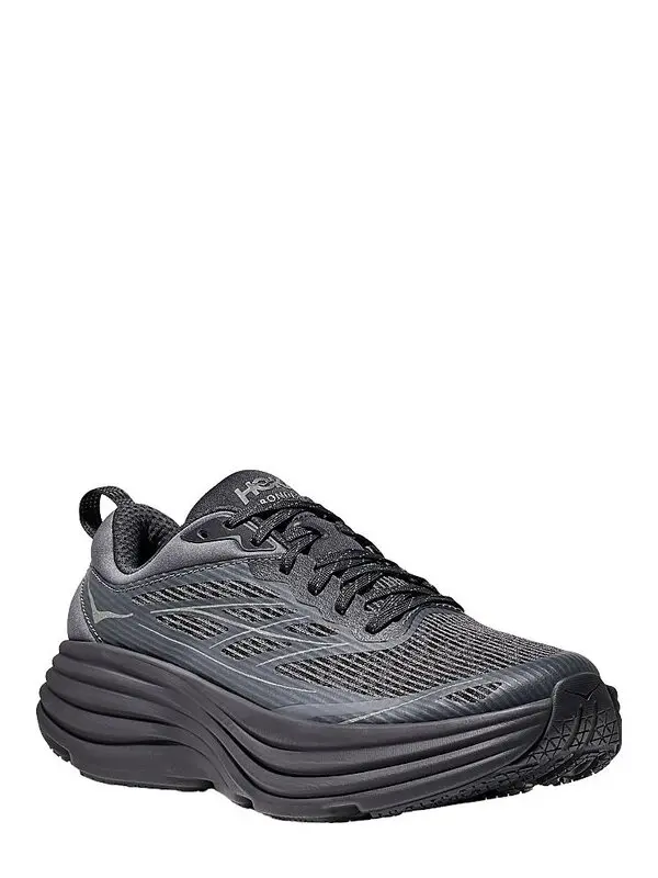 Hoka Bondi Caged Sneakers - Charcoal Grey / Grey Skies