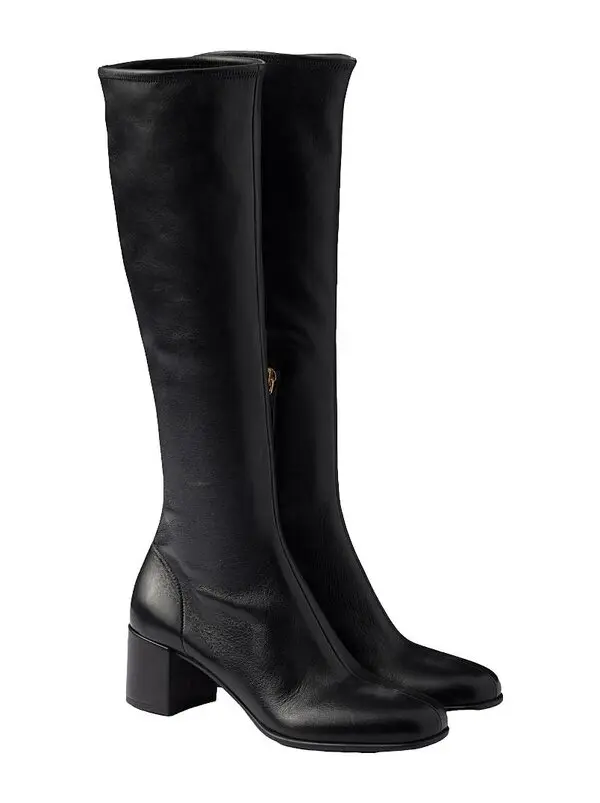 Prada Stretch Nappa Leather Boots - Black