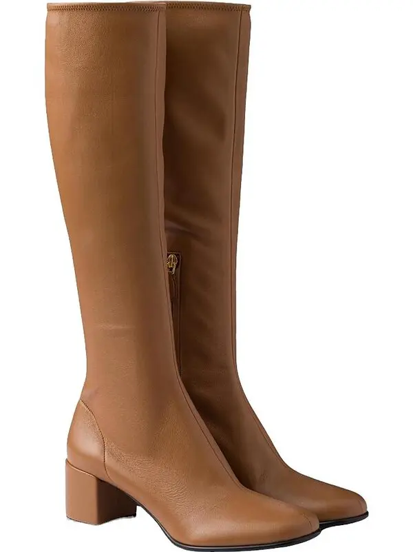 Prada Stretch Nappa Leather Boots - Brown