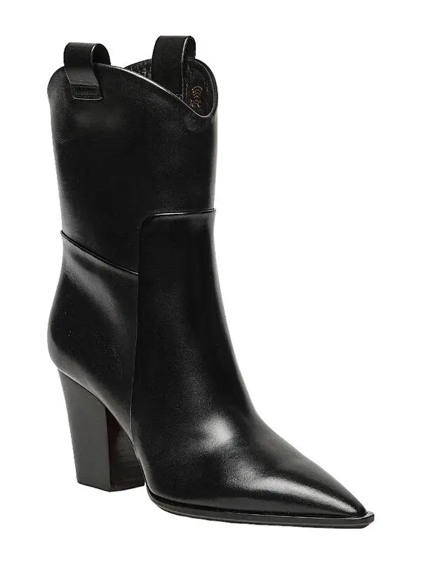 Santoni Leather Ankle Boots - Black