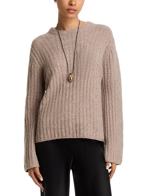 Velvet By Graham & Spencer Ribbed Pullover Sweater - Tan