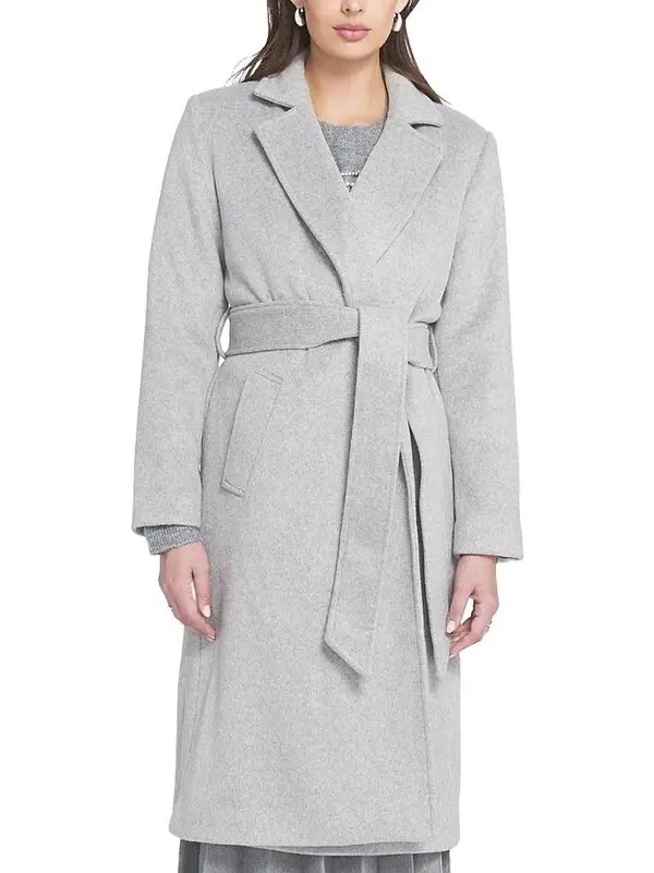 ELLE COLLECTION Melton Wrap Coat - Grey