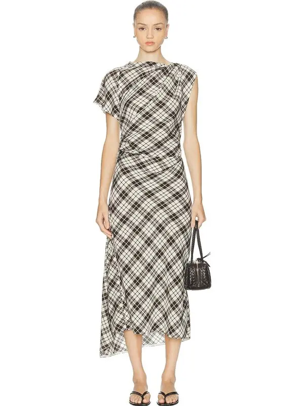 Proenza Schouler Hallie Asymmetrical Dress - Bark Multi