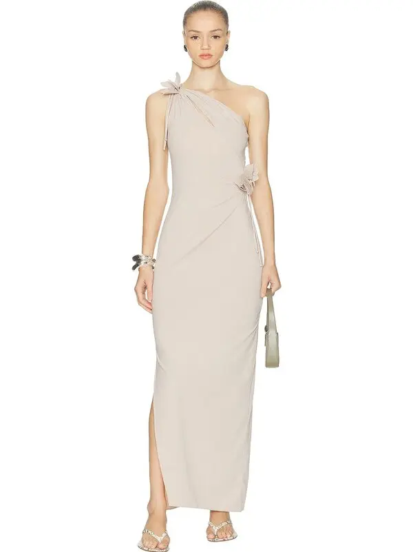 Coperni Asymmetric Flower Gown - Beige