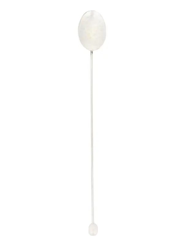GOHAR WORLD Pearl Iced Tea Spoon - Silver Plated Copper