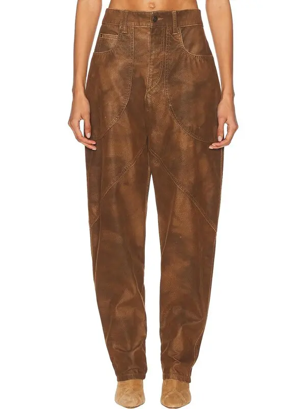 Isabel Marant Kelvina Faux Leather Pants - Tabacco