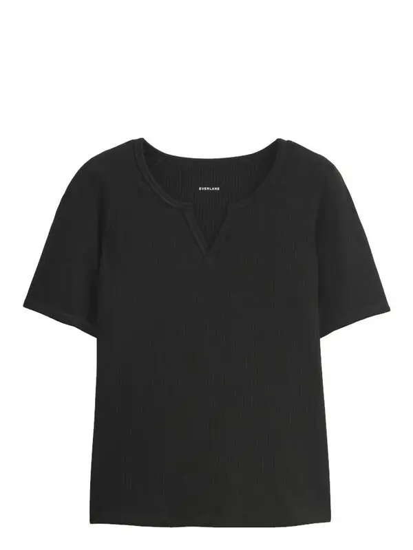 Everlane Shimmy V-neck Top - Black