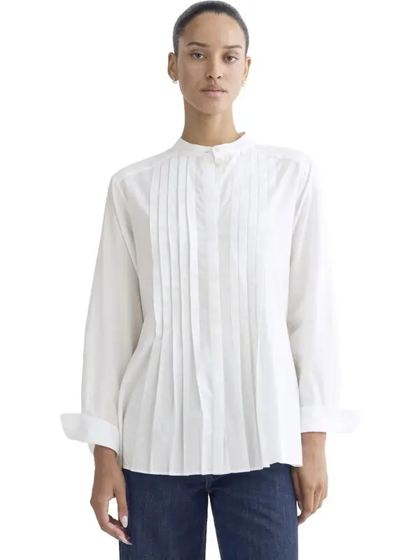 Everlane Pleated Supima® Cotton Shirt - White