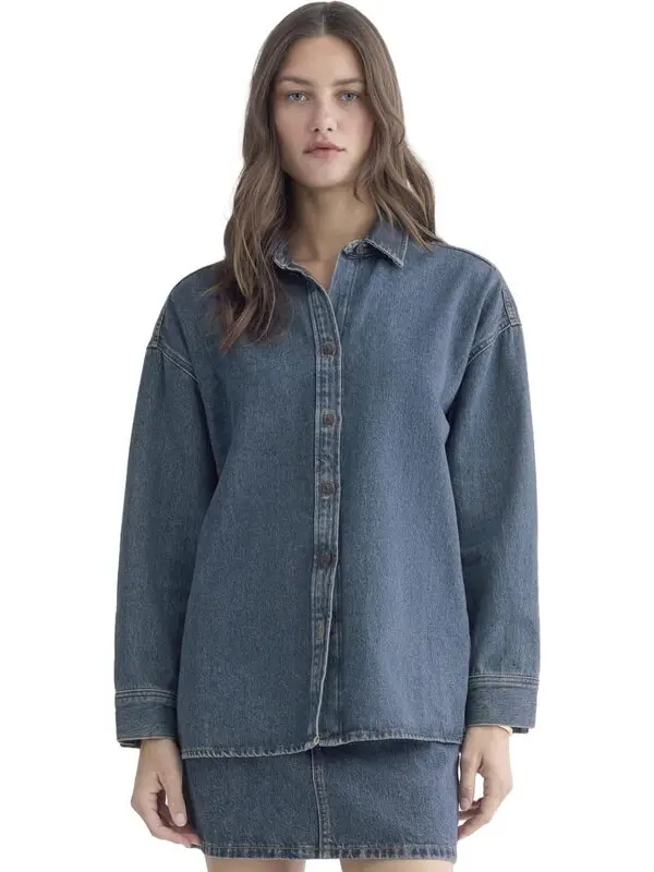 Everlane Oversized Denim Shirt - Tungsten Blue Stone