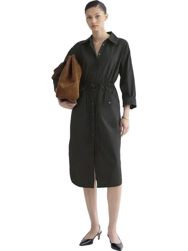Everlane Drawcord Shirtdress - Black