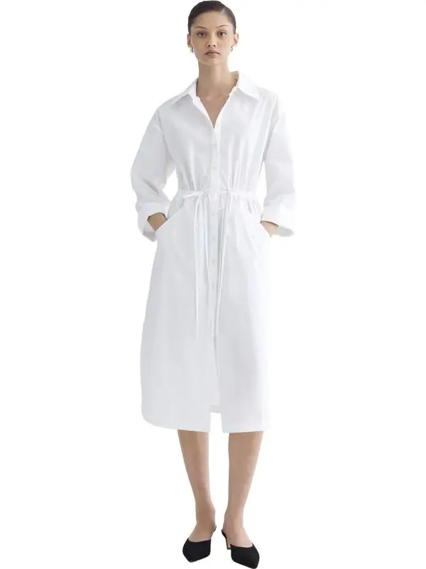 Everlane Drawcord Shirtdress - White