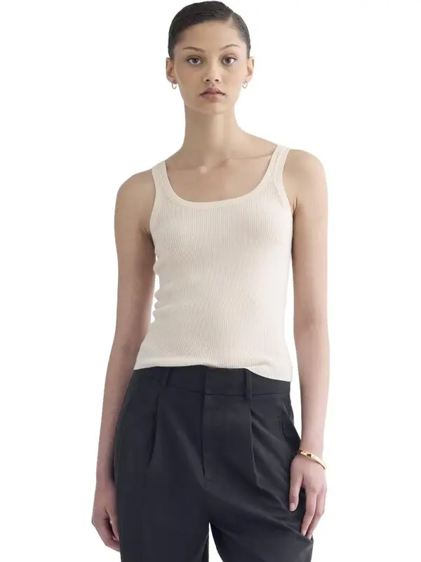Everlane Light Ribbed Cami Top - Parchment