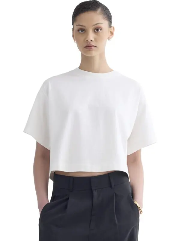 Everlane Premium Weight Cropped T-shirt - Bone